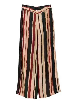 PT TORINO Stripe-print Palazzo Pants - Black