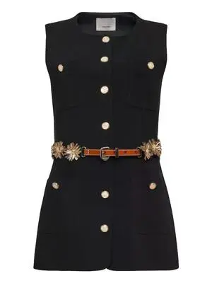 Cinq À Sept Sunflare Belted Vest - Black