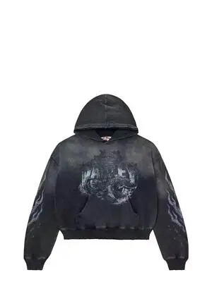 VALE FOREVER Serpent Faded-effect Hoodie - Black