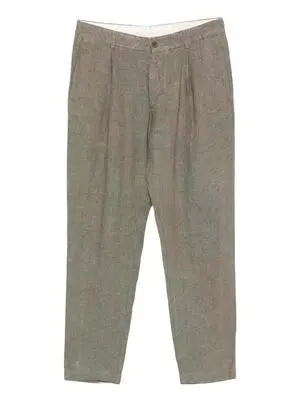 ORIGINAL VINTAGE Pleated Linen Trousers - Brown