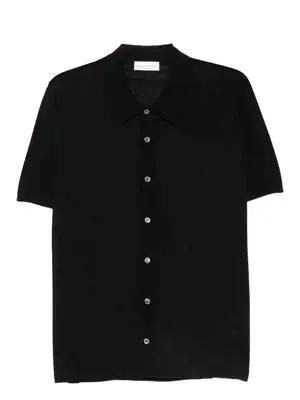 ROBERTO COLLINA Short-sleeve Knit Shirt - Black