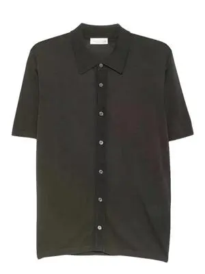 ROBERTO COLLINA Short-sleeve Button-up Shirt - Brown