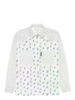 Maison Labiche Paisley-print Patch-detail Shirt - White