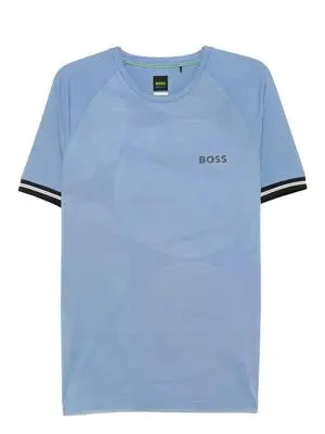 BOSS Active Slim-fit T-shirt With Tennis-ball Eming - Blue