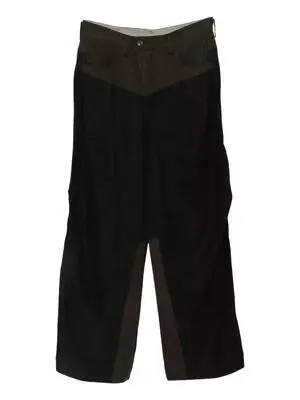 ZIGGY CHEN Panelled Wide-leg Trousers - Black