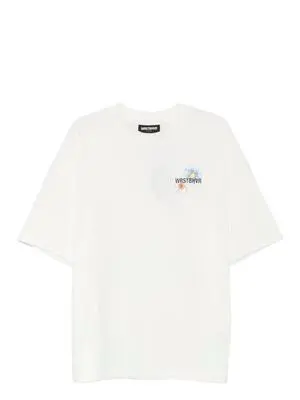 WRSTBHVR Olin Graphic-print Drop-shoulder T-shirt - Neutrals