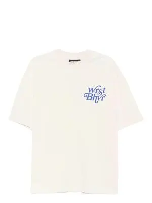 WRSTBHVR Reen V2 Logo-print Drop-shoulder T-shirt - Neutrals