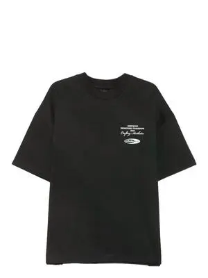 WRSTBHVR Studio V13 Logo-print Drop-shoulder T-shirt - Black