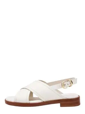 FRAU Crossover Strap Leather Sandals - White