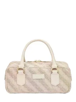 FRAU Tote Bag With Diagonal-stripe Pattern - Neutrals
