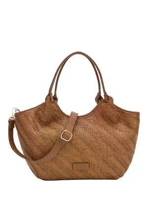 FRAU Herringbone-effect Tote Bag - Brown