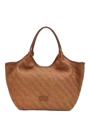 FRAU Woven Diagonal-stripe Tote Bag - Brown