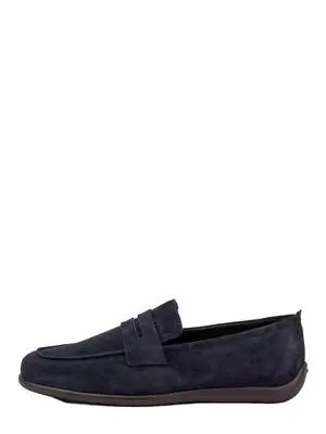 FRAU Suede Square-toe Loafers - Blue
