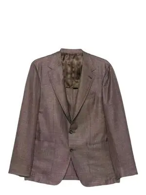 Canali Single-breasted Notched-lapels Blazer - Brown