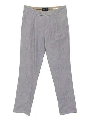 TELERIA ZED Pleated Twill Weave Trousers - Grey