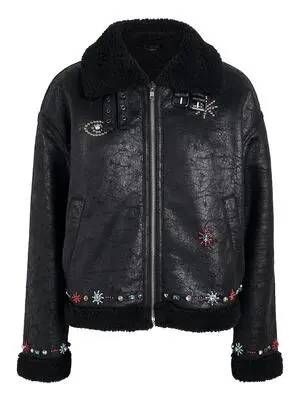 MOTHER Beaded Strappy Brrly Jacket - Blue