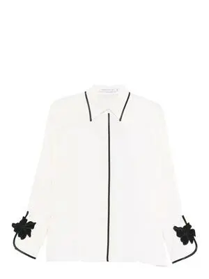 SIMONA CORSELLINI Floral-appliqué Blouse - Neutrals