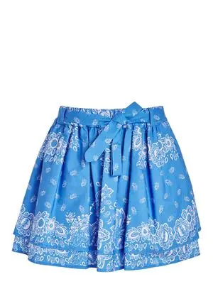 Maje Paisley Print Mini Skirt - Blue