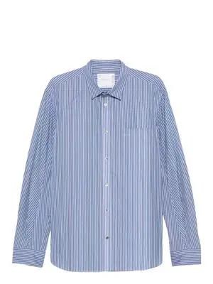 Sacai Stripe-print Poplin Shirt - Blue