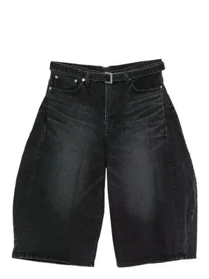 Sacai Belted Barrel-leg Shorts - Black