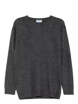 Prada Crew-neck Side-slit Sweater - Grey