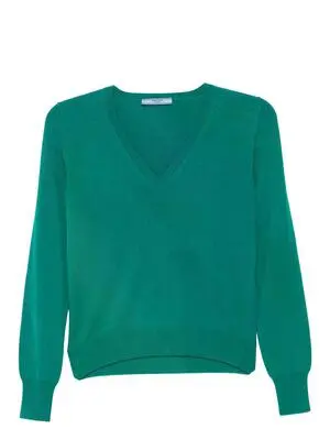Prada V-neck Cashmere Sweater - Green