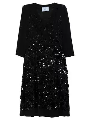 Prada V-neck Dress - Black