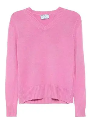 Prada V-neck Cashmere Sweater - Pink