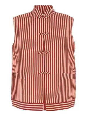 HUI MILANO Lorenzo Striped Vest - Red