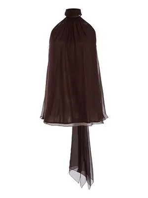 SEV Voile Halter Top - Brown