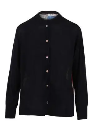 YOSHI KONDO Graphic-print Button-up Cardigan - Blue