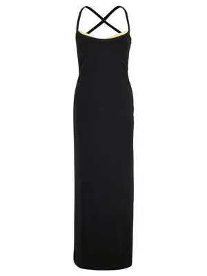Versace Maxi Cross-strap Medusa-plaque Dress - Black