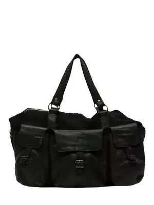 Guidi Cargo-pocket Suede Tote - Black
