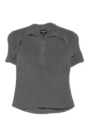 Giorgio Armani Ribbed-knit Top - Grey