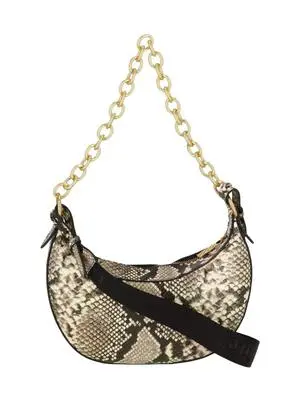 Off-White Snakeskin Effect Arrows Shoulder Bag - Neutrals