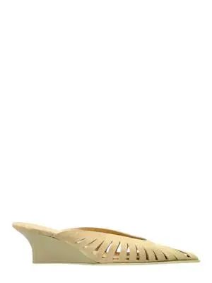 IRO PARIS Fauve Suede Wedge Mules - Neutrals