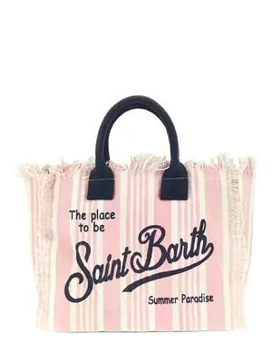 MC2 SAINT BARTH Colette Striped Beach Bag - Pink