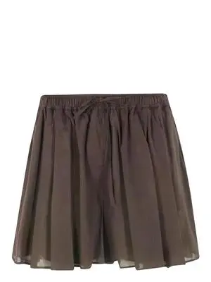 Federica Tosi Drawstring Flared Shorts - Brown