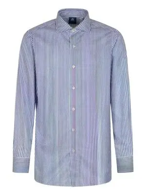 FINAMORE 1925 Striped Long-sleeve Shirt - Blue
