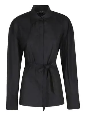 Federica Tosi Belted Open-back Shirt - Black
