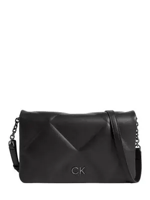 Calvin Klein Quilted Crossbody Bag With Embroidered Logo - Black
