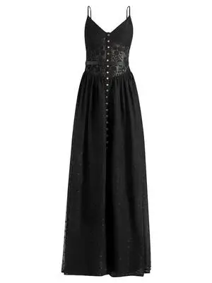 Manière De Voir Maniere De Voir Rosie Lace-corset Maxi Dress - Black