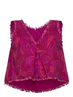 Cinq À Sept Ibbie Paisley Bloom Blouse - Pink