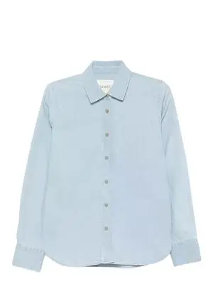 Closed Long-sleeve Button-down Shirt - Blue