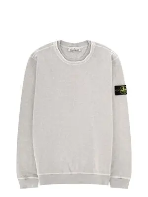 Stone Island Felpa With Logo Patch - Grey