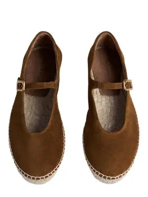 ME+EM Mary Jane Espadrille Ballerina - Olive