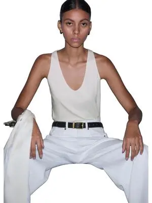 ME+EM Scoop Neck Tank - Light Cream