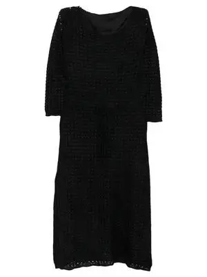 Prada Crochet Silk Dress - Black