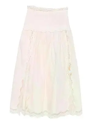 Sandro Lace-trim A-line Maxi Skirt - Pink