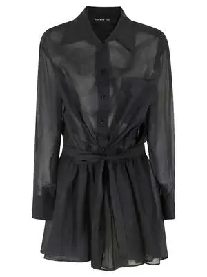 Federica Tosi Drawstring-waist Muslin Dress - Black